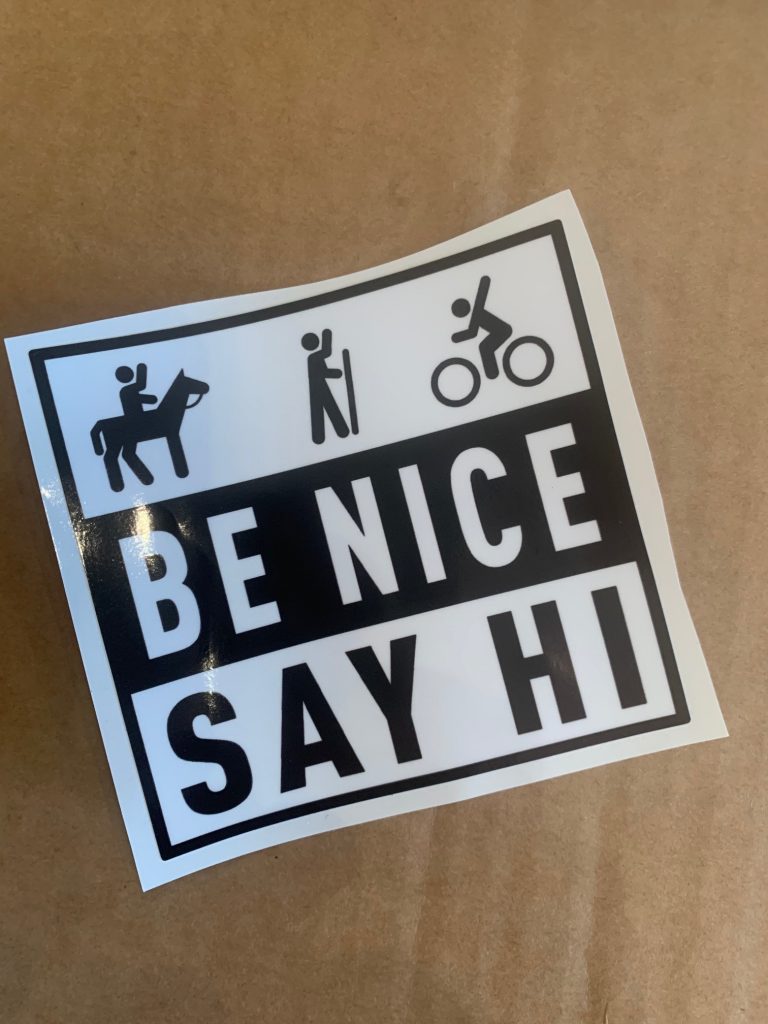 Be Nice Say Hi Sticker (Large) – Ride Sheffield